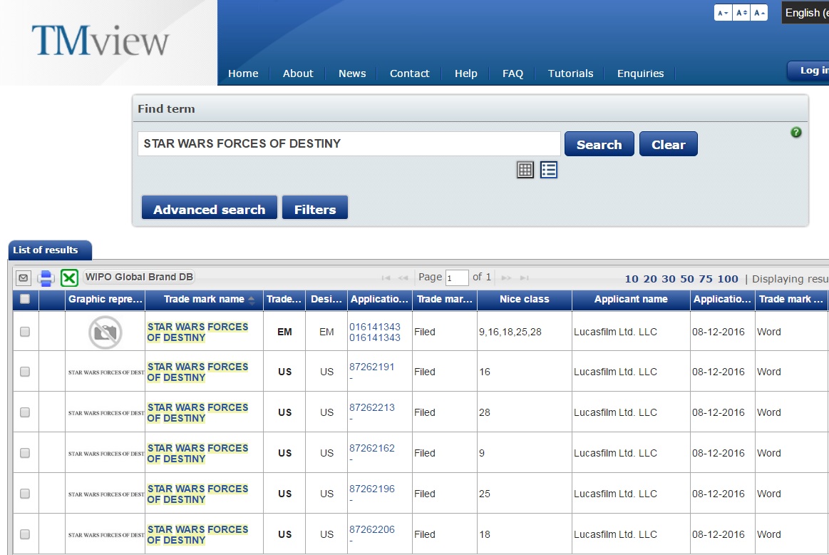 「スター・ウォーズ」の新作タイトルもわかっちゃう？！ 「TM view」（世界最大規模の無料商標データベース）